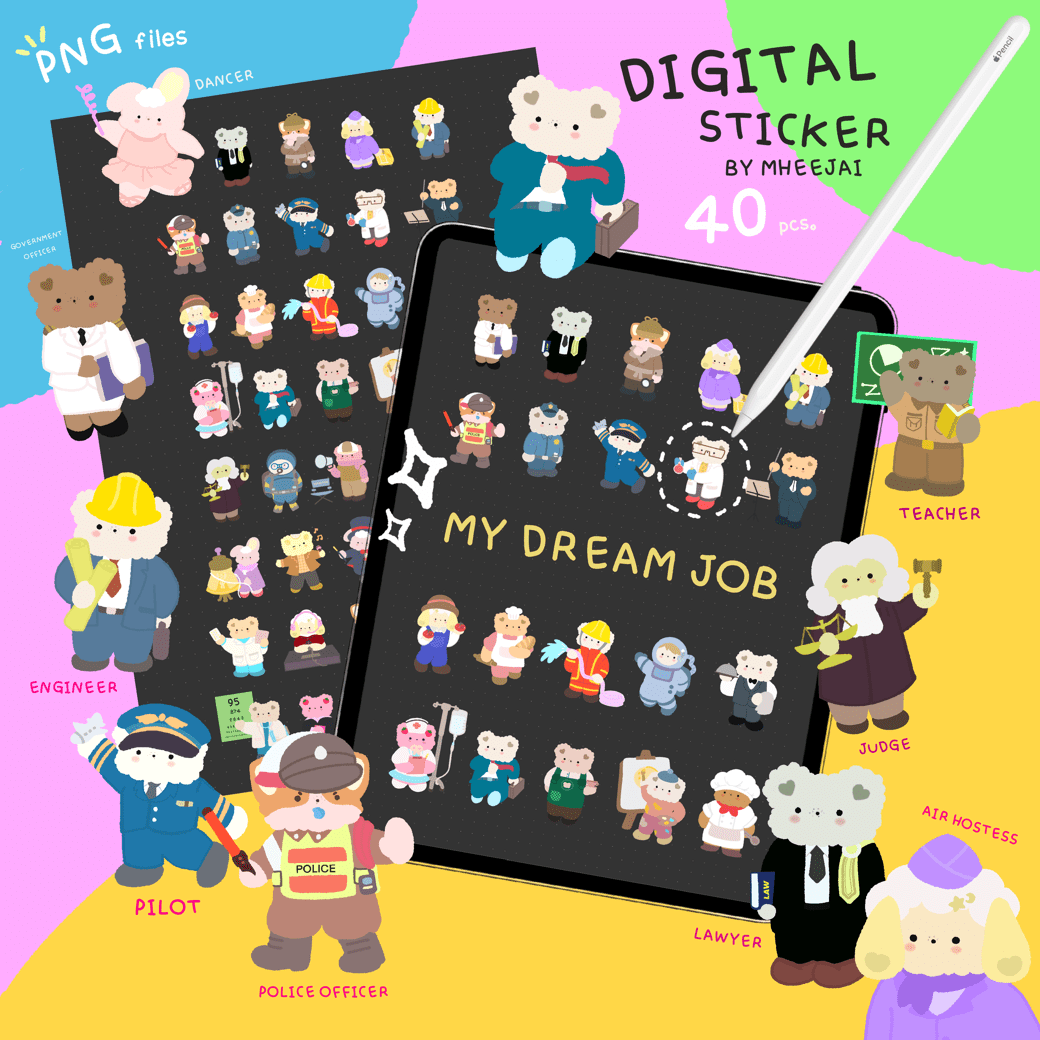 MHEEJAI | DIGITAL STICKER (My dream job) | Fahfahsworld