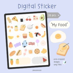 JAMOOKNOSE | GOODNOTES DIGITAL STICKER (My food) | Fahfahsworld