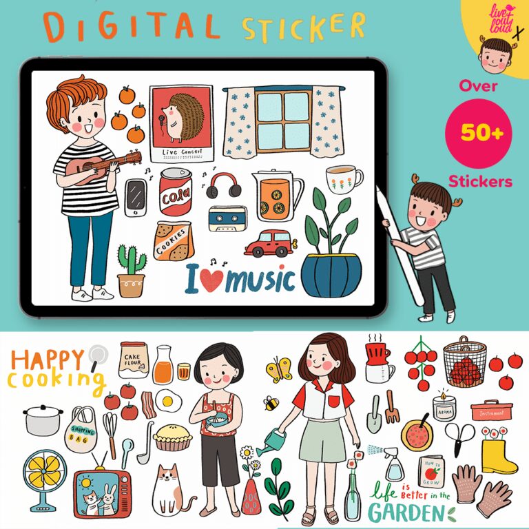 LIVE OUT LOUD x SIRI | DIGITAL STICKER SET (Let's stay home) | Fahfahsworld