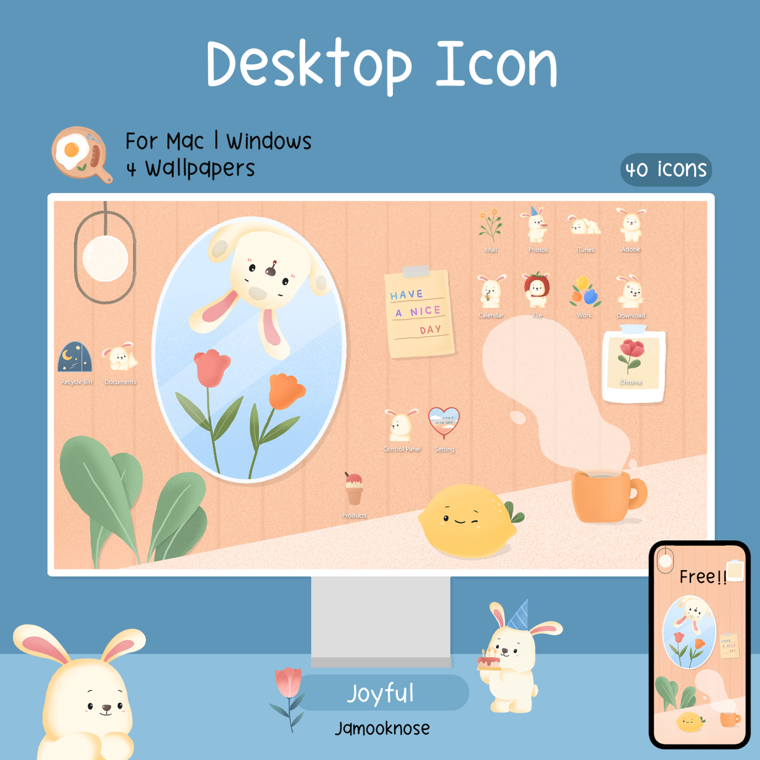 JAMOOKNOSE | DESKTOP ICON FOR MAC AND WINDOWS (JOYFUL) | Fahfahsworld