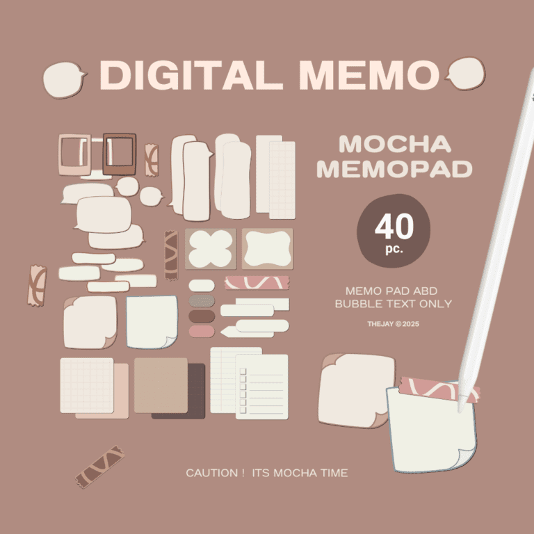 THE JAY | DIGITAL STICKER AND MEMO SET (Mocha) | Fahfahsworld