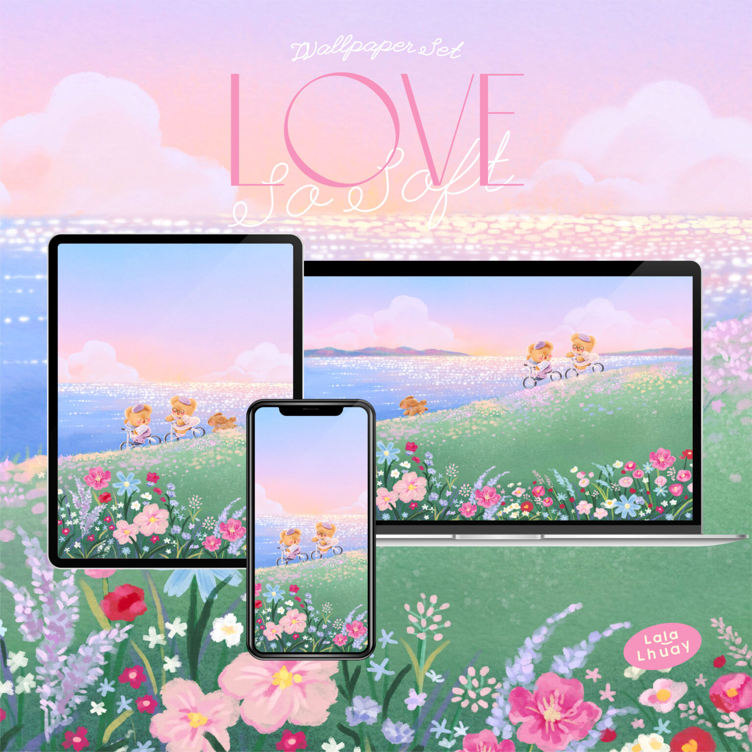 LALALHAUY | DIGITAL WALLPAPER SET (Love So Soft) | Fahfahsworld