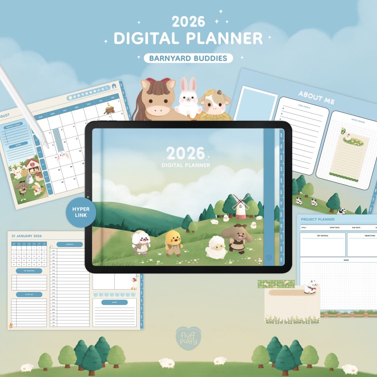 FLUFFPUFFY | DIGITAL PLANNER (barnyard buddies) | Fahfahsworld