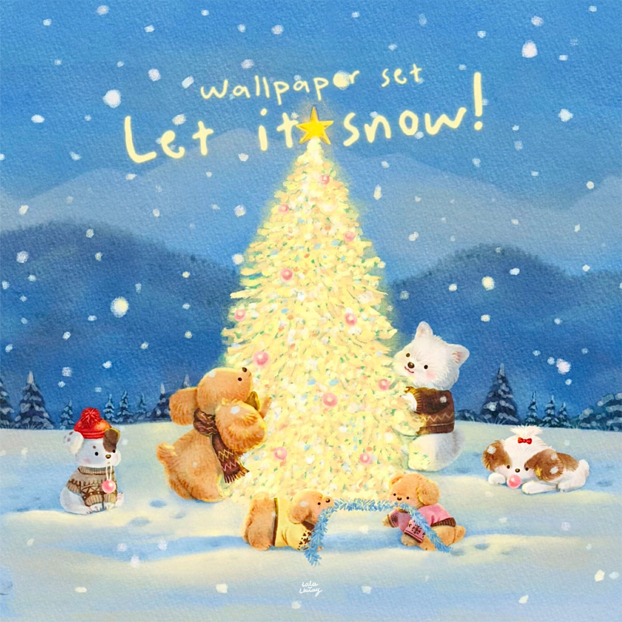 LALALHAUY | DIGITAL WALLPAPER SET (let it snow collection) | Fahfahsworld