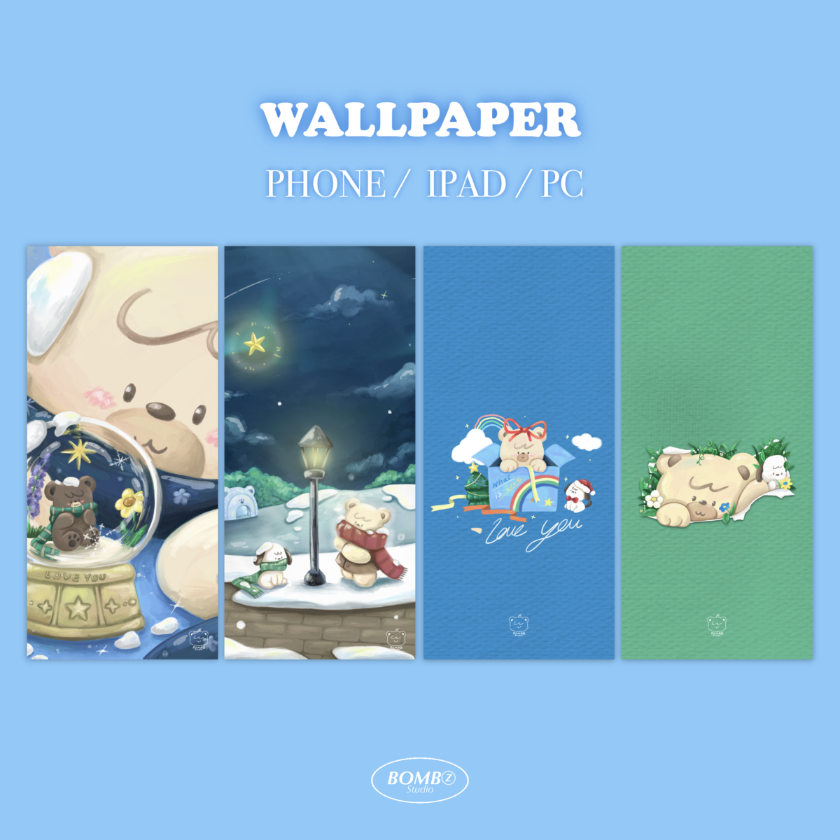 BOMBZSTUDIO | DESKTOP ICON AND WALLPAPER (snow love) | Fahfahsworld